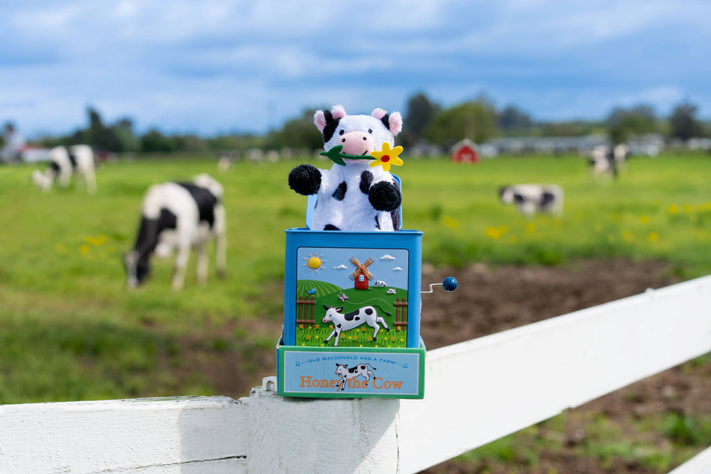 Honey the Cow Jack in the Box – Small In The Saddle